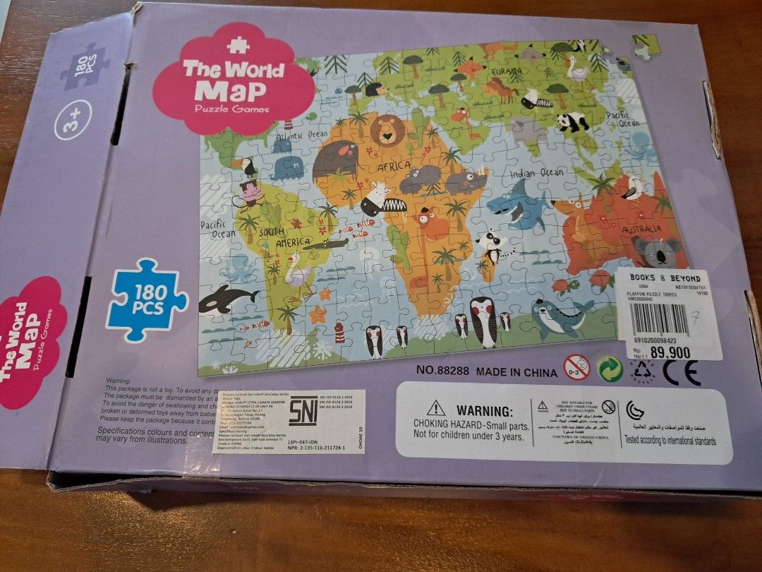 The World map puzzle games like new box, Toys & Collectibles, Mainan di ...