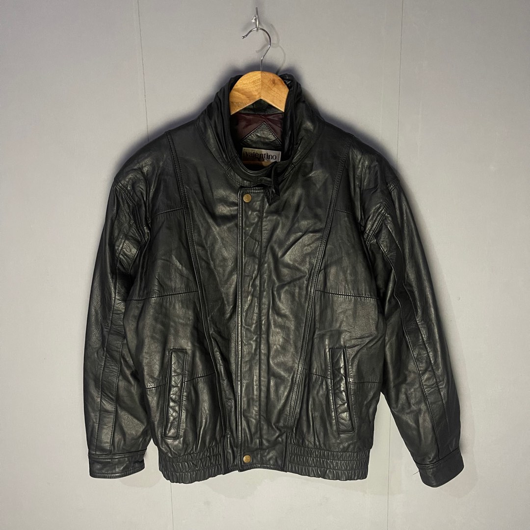 VALENTINO LEATHER JACKET, Men's Fashion, Coats, Jackets and Outerwear ...