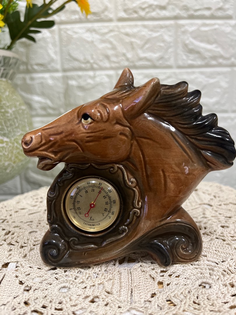 Vintage Thermometer Ceramic Horse Head Japan, Hobbies & Toys ...