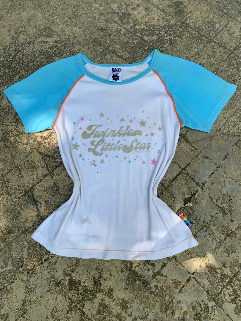 y2k Daisy Lovers Japan "Twinkle Little Star" Raglan Stars Graphic Top ...