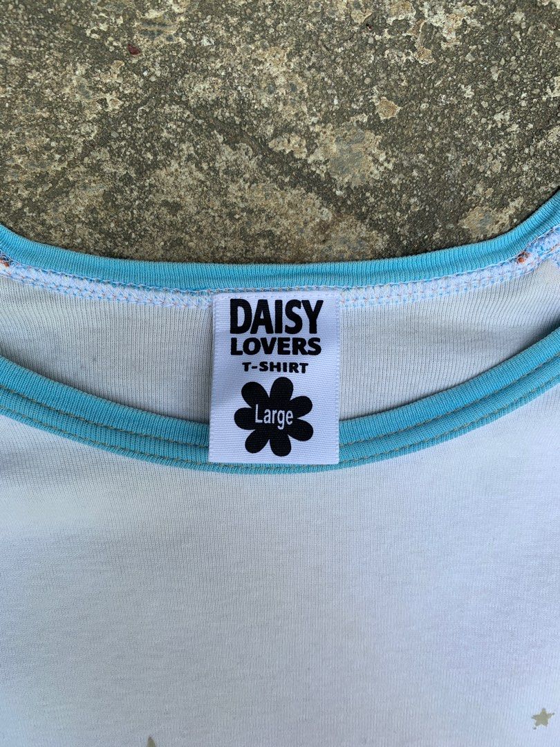 y2k Daisy Lovers Japan "Twinkle Little Star" Raglan Stars Graphic Top, Fesyen Wanita, Pakaian ...