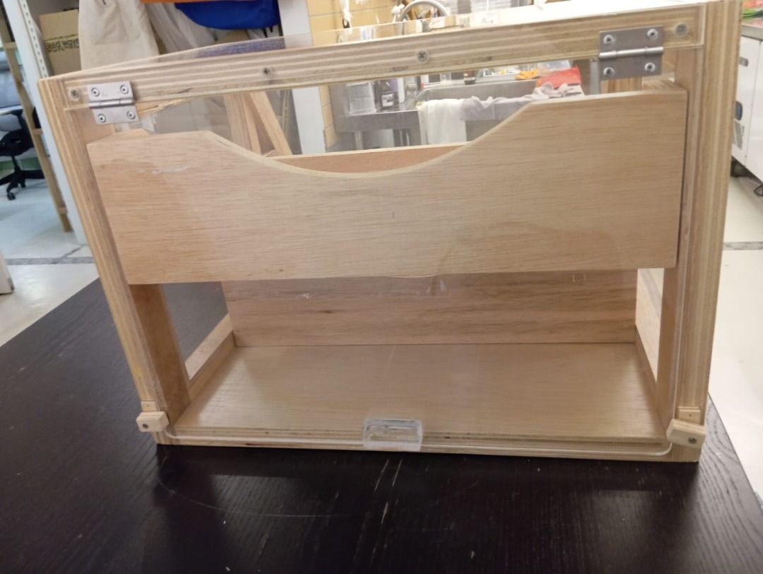 2x SET of Trapezoid Wooden Display Cabinet with 4-sided See-Through ...