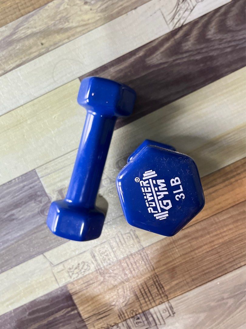 3 LBS Blue Dumbell Gym dumbbell Exercise and Fitness Dumbbells Lady ...
