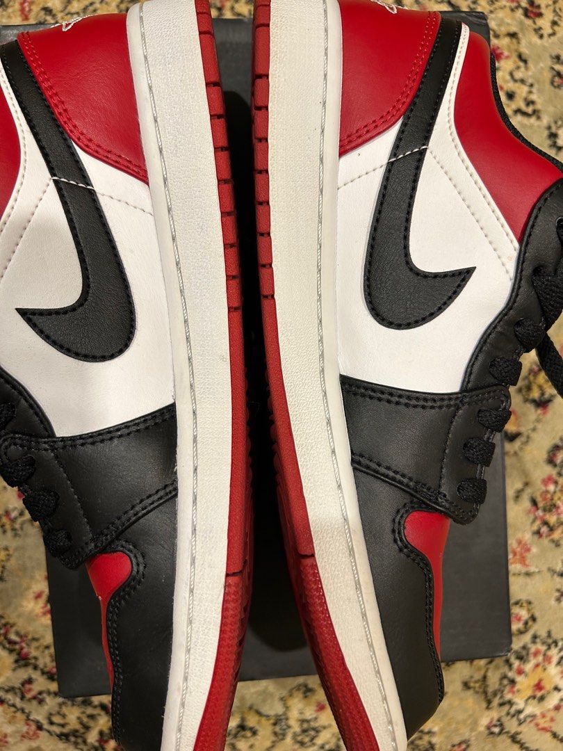Air Jordan 1 bred toe, Men's Fashion, Footwear, Sneakers on Carousell
