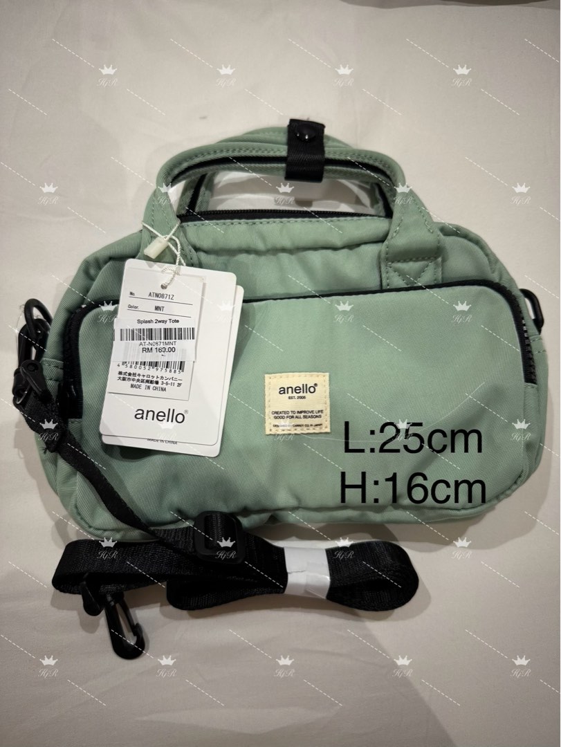 Anello/ Splash 2way mini tote bag (mint green), Men's Fashion, Bags ...