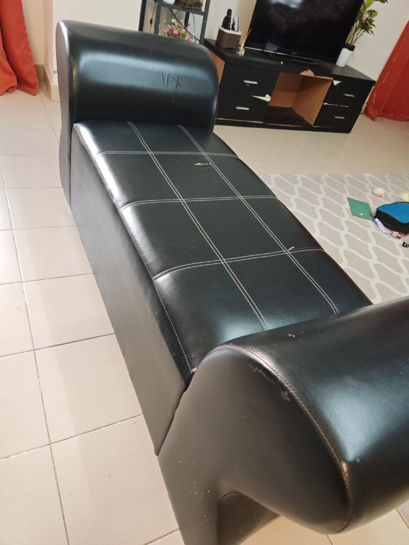 Bench chair with arm rest, Furniture & Home Living, Furniture, Sofas on ...