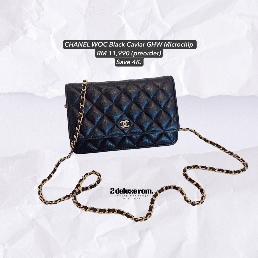 CHANEL WOC Black Caviar GHW Microchip | FIXED PRICE, Luxury, Bags ...
