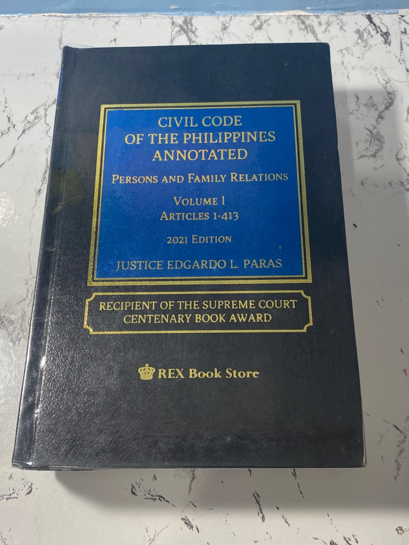 Civil Code of the Philippines Annotated (PFR) - Paras - 2021, Hobbies & Toys, Books & Magazines ...