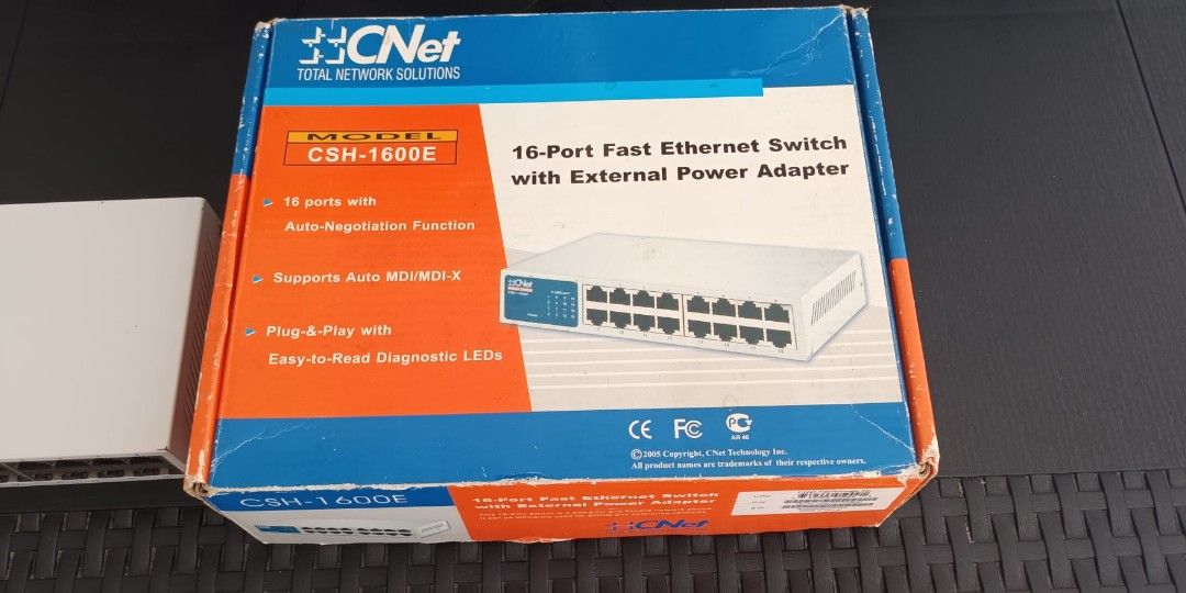 CNET LAN SWITCH l 16-PORT ETHERNET SWITCH WITH EXTERNAL POWER ADAPTOR ...