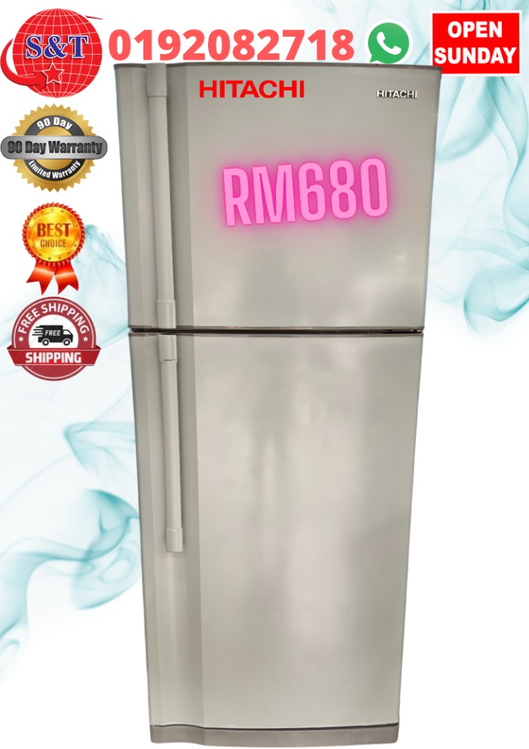 FRIDGE DOUBLE DOOR HITACHI GREY, TV & Home Appliances, Kitchen ...