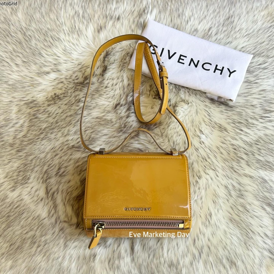 Givenchy Mini Pandora Box Yellow Patent Calfskin Leather Crossbody ...