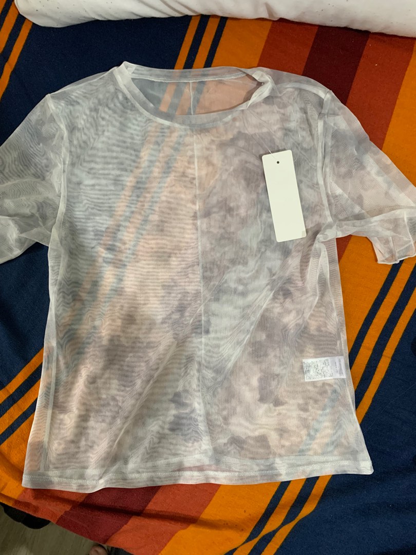 GU MESH TOP LIGHT GRAY, Women's Fashion, Tops, Shirts on Carousell