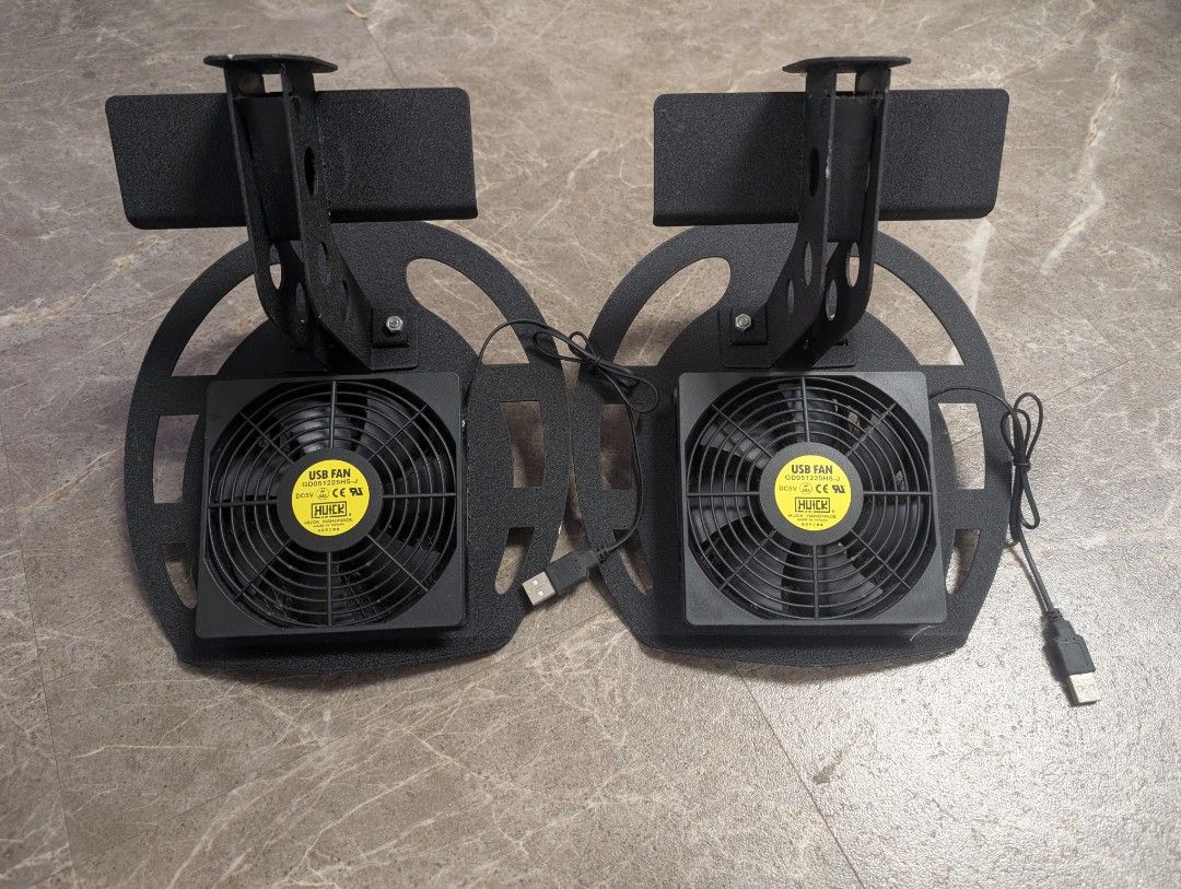 Huck Motorcycle Helmet wall mount rack with USB fan on Carousell