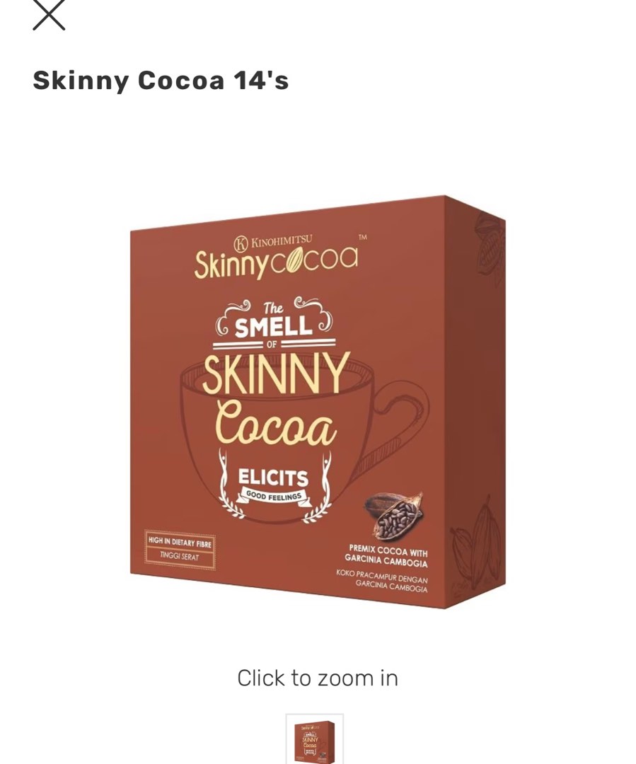 Kinohimitsu skinny cocoa (all must go prices!!), Health & Nutrition ...