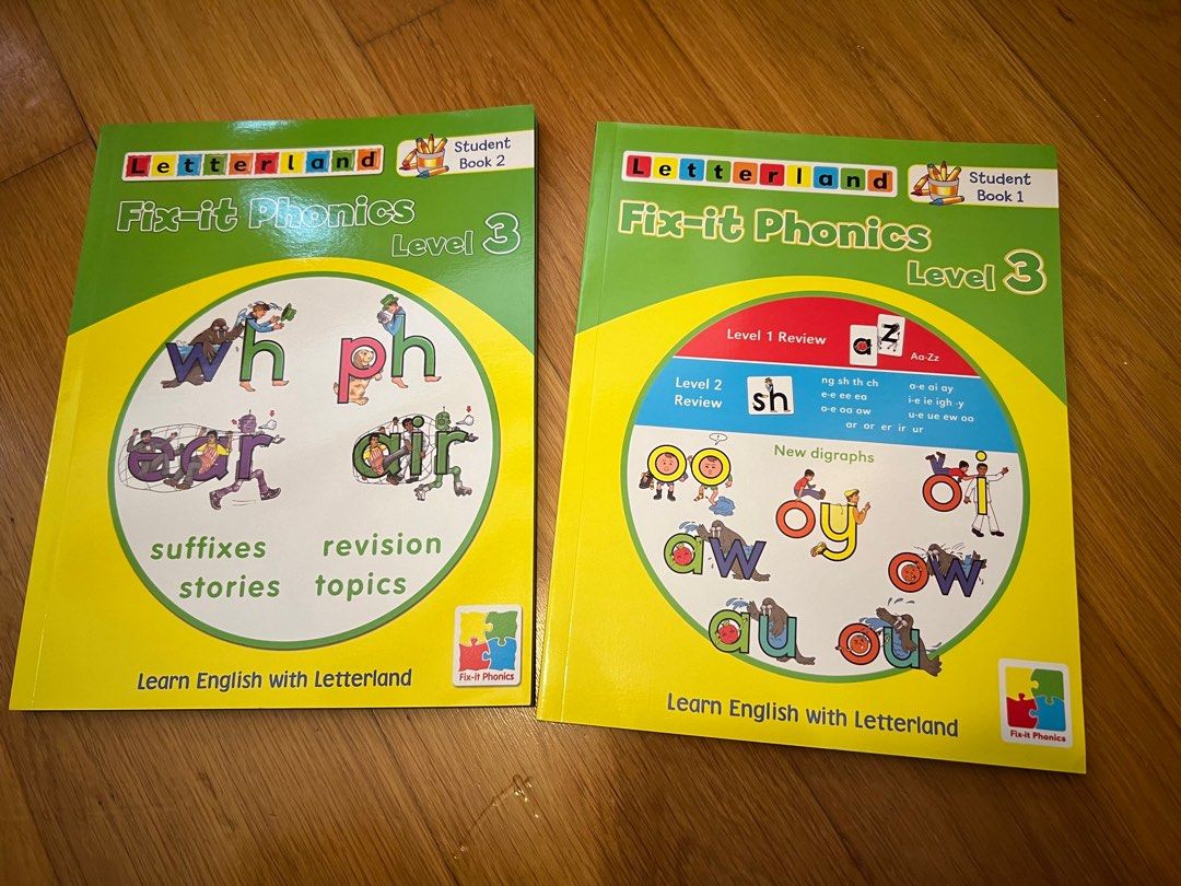 全新Letterland fix-it phonics level 3 student book Book 1 and book 2, 興趣及 ...