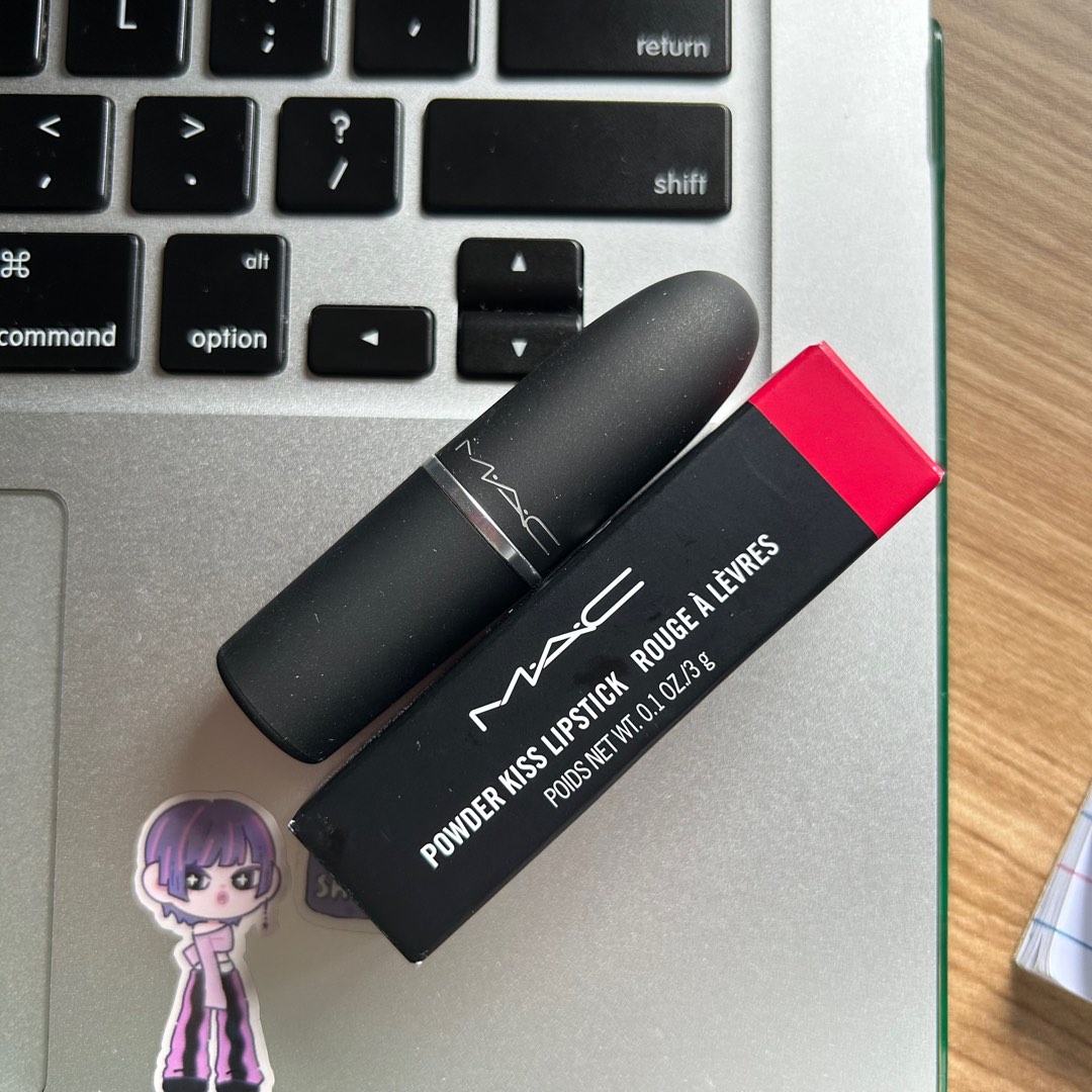 MAC Powder Kiss Lipstick Ruby New, Beauty & Personal Care, Face, Makeup ...