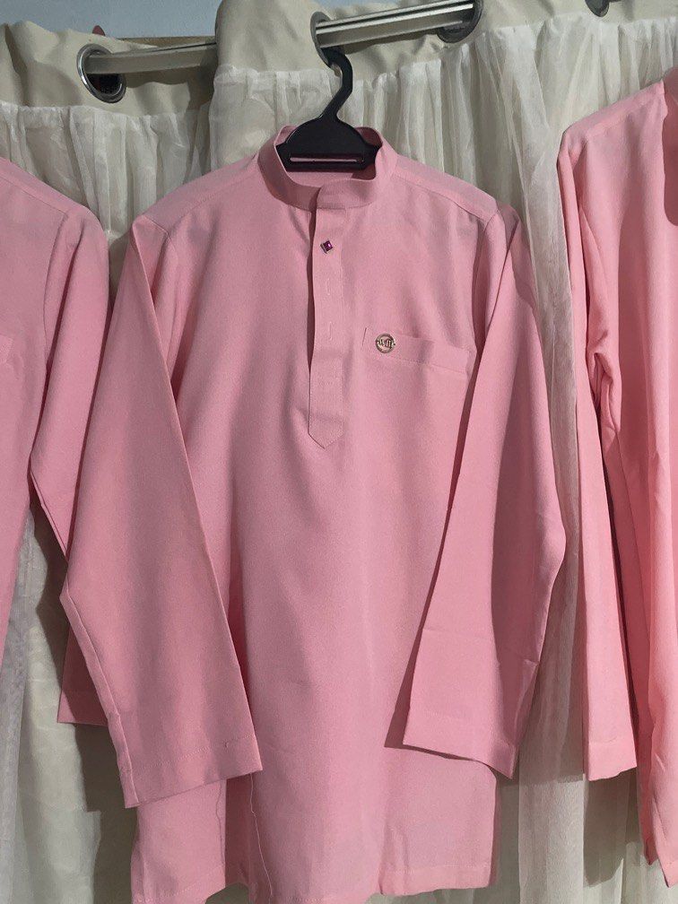 Baju Melayu SlimFit Como Modern / Tunang / Nikah (Light Pink) 2 Helai ...