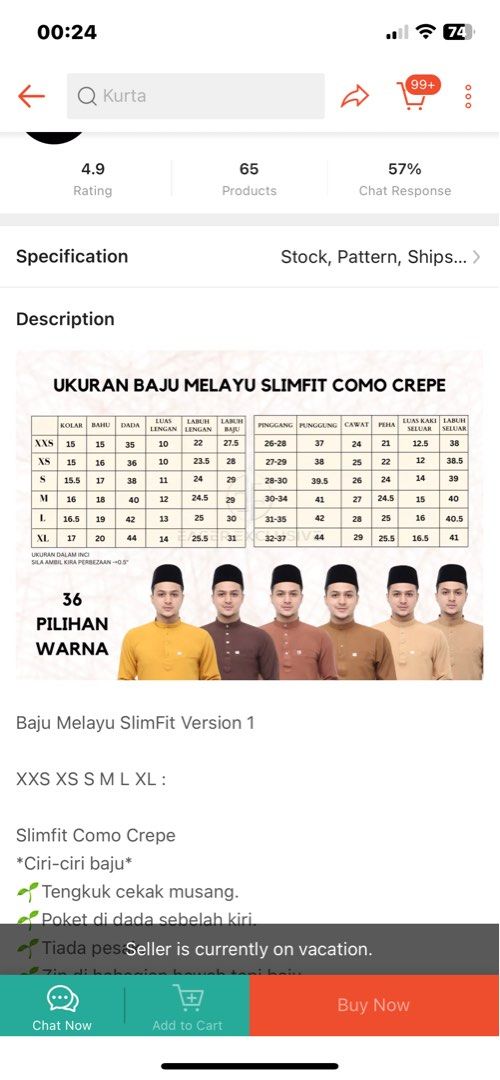 Baju Melayu SlimFit Como Modern / Tunang / Nikah (Light Pink) 2 Helai ...