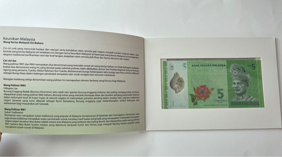 2012 New Polymer Banknotes RM1 & RM5 Folder Set, Hobbies & Toys ...