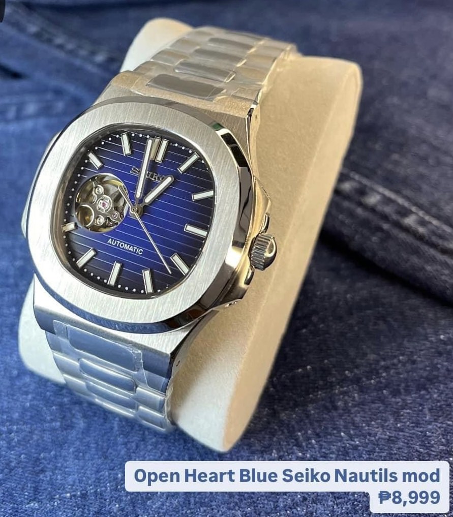 Open Heart Blue Seiko Nautils Mod, Men's Fashion, Watches & Accessories ...