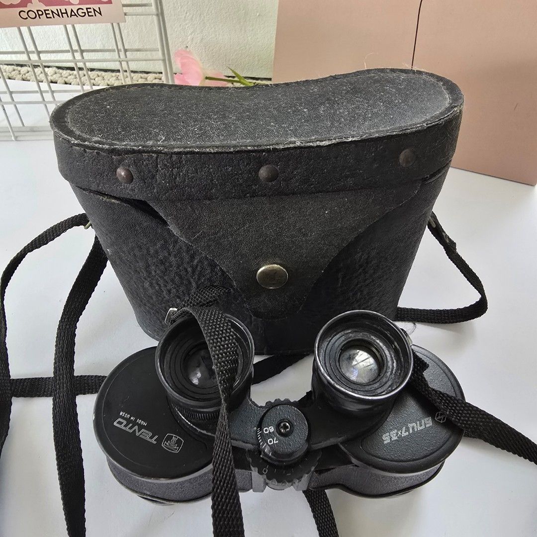 ORIGINAL Vintage Soviet Russian BIG Binoculars BPC 7x35 TENTO with case ...