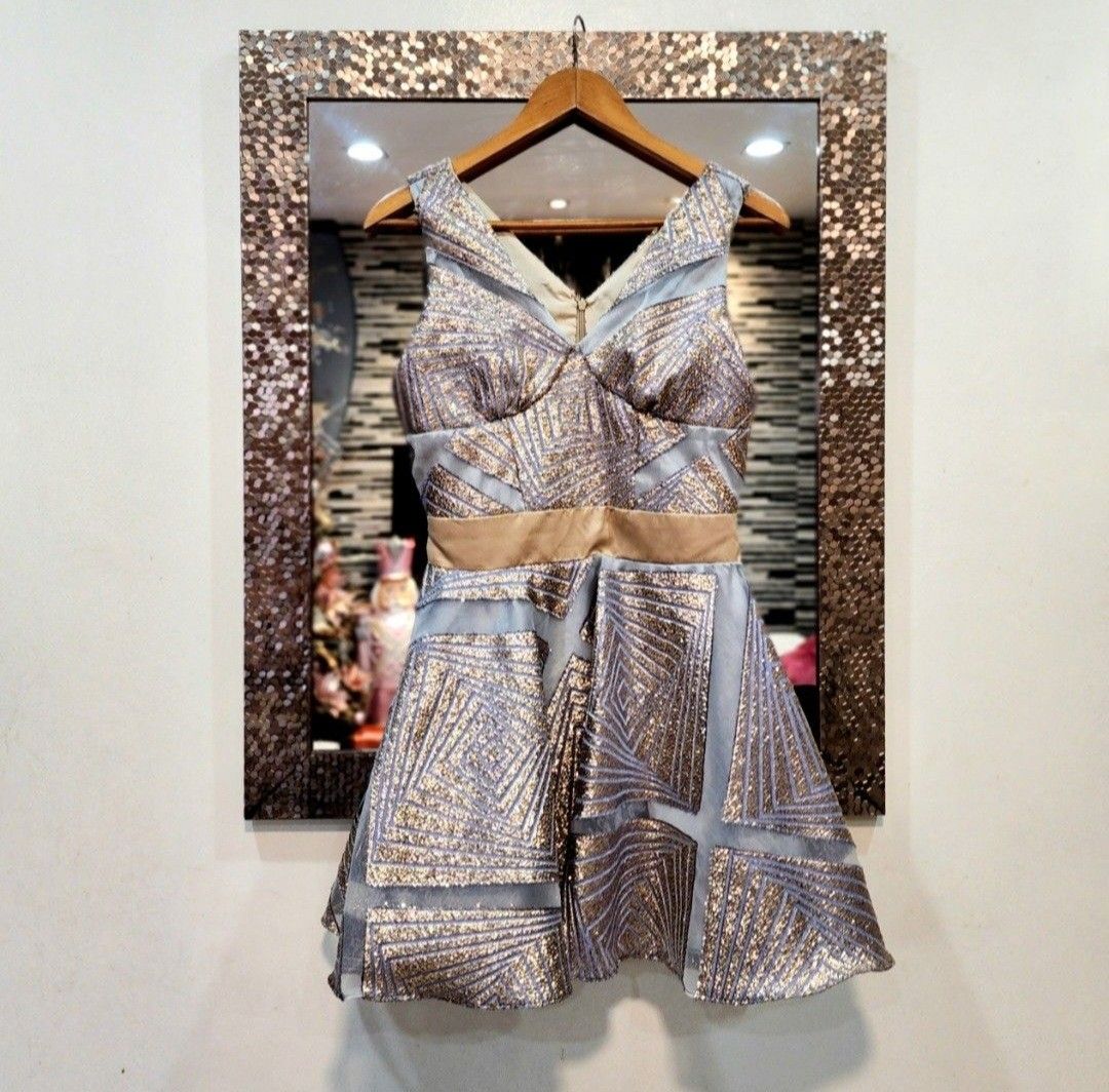 Patty Ang Purple and Gold Cokctail Dress, Women's Fashion, Dresses ...
