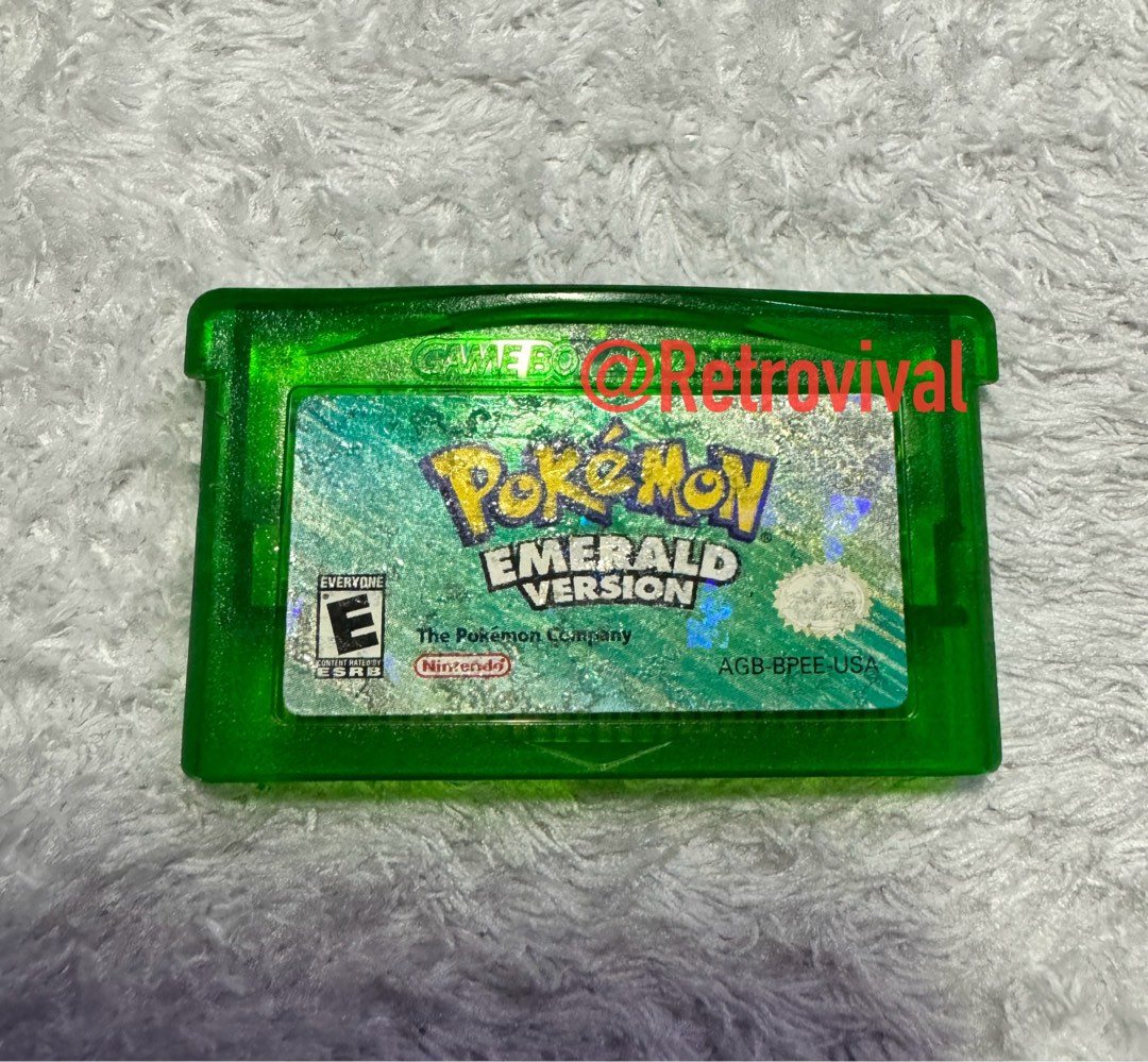 Pokemon Emerald Version gameboy cartridge- USA version #015, Video ...