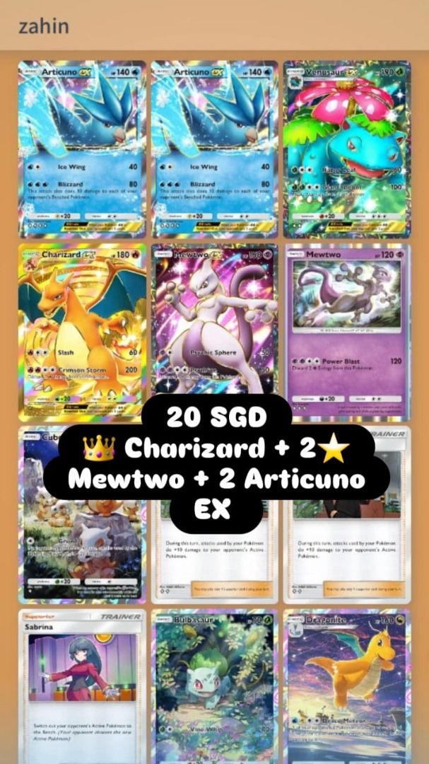 Pokemon TCG Pocket | Crown Charizard EX + AA Mewtwo EX + 2 Articuno EX ...