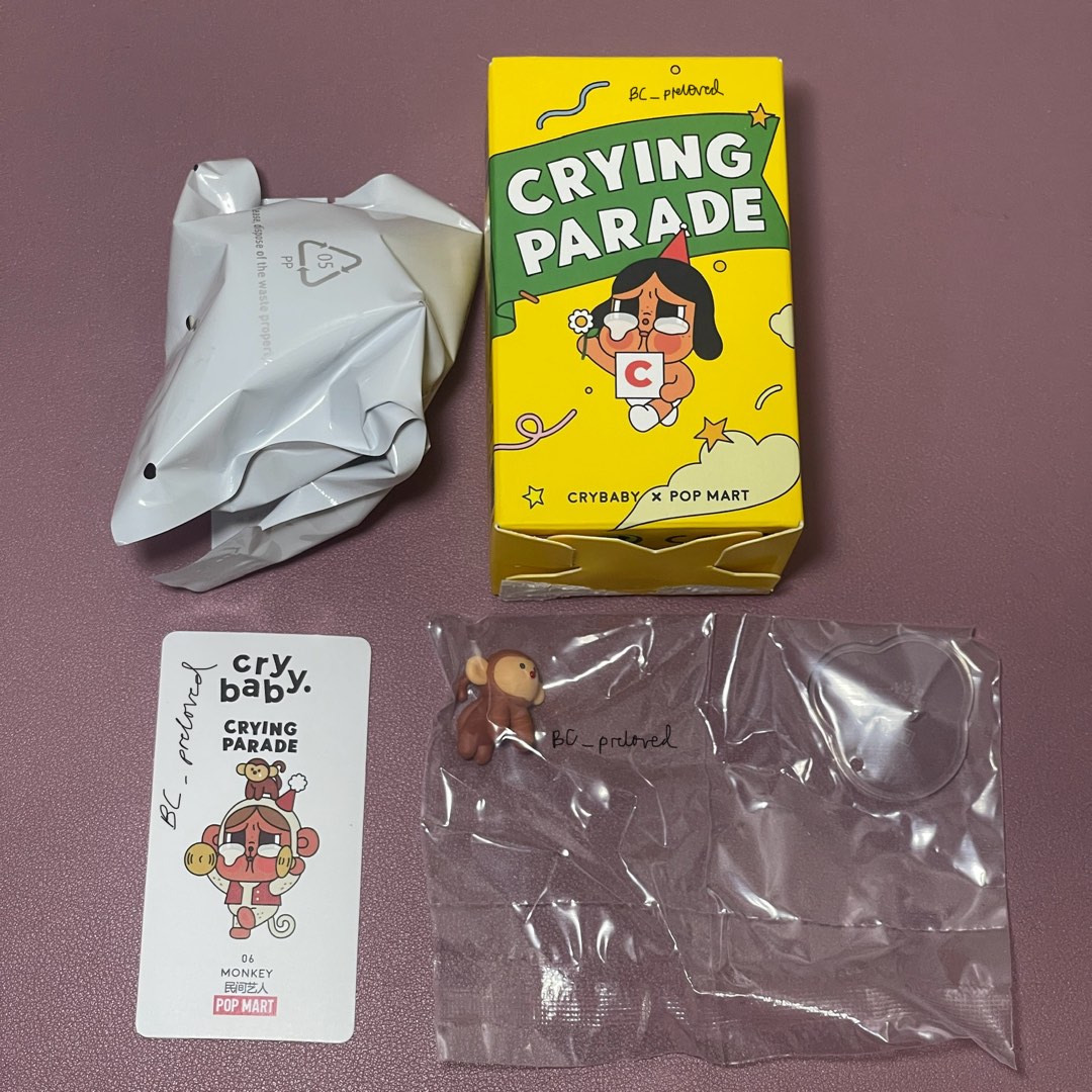 Popmart crybaby crying parade the monkey labubu, Hobbies & Toys, Toys ...