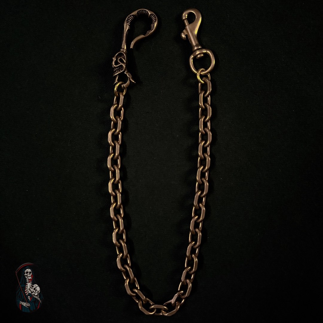 REAPERS DISTORTED SKULL WALLET CHAIN (100% SOLID BRASS), Men's Fashion ...
