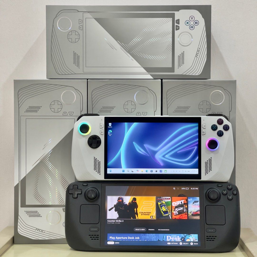 ASUS ROG Ally Z1 Extreme & Steamdeck OLED, Video Gaming, Video Game ...