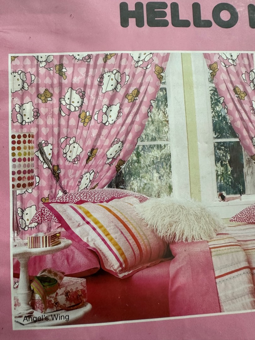 Sanrio Hello Kitty curtain 2 panel, Furniture & Home Living, Home Decor ...