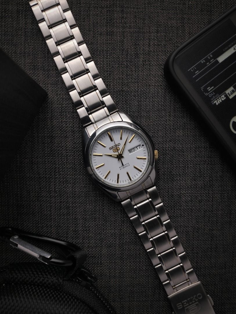 Seiko 5 SNKL47 White Dial (Automatic), Men's Fashion, Watches ...