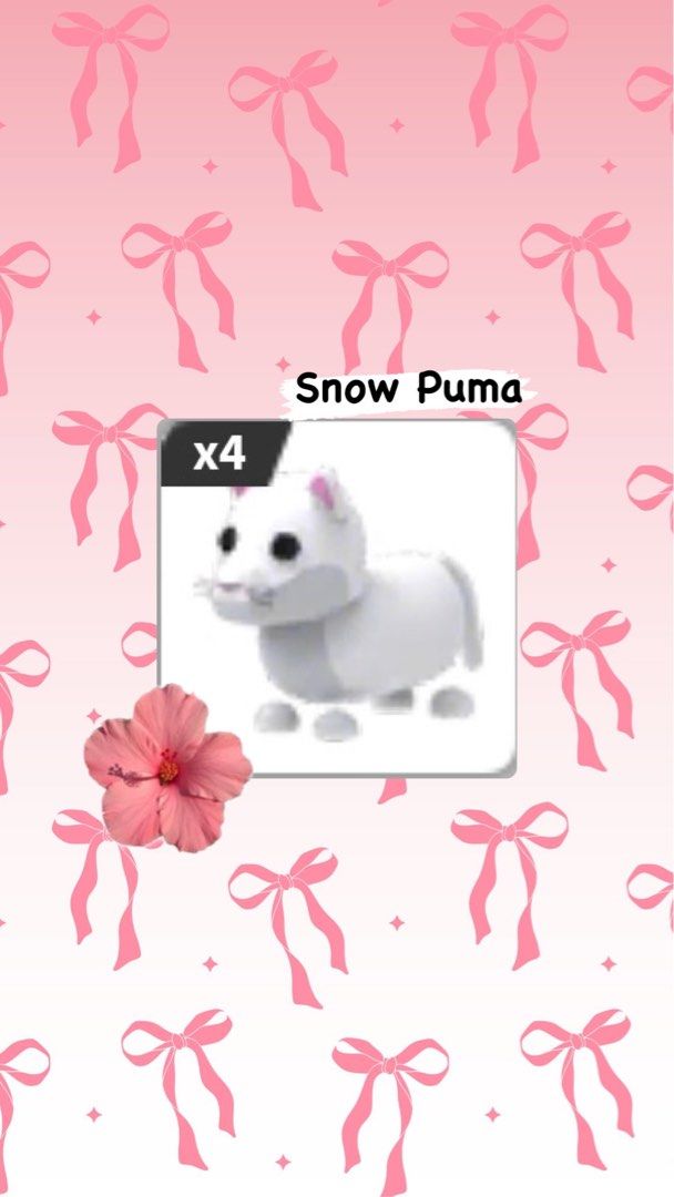 Snow Puma Adopt Me, Video Gaming, Video Games, Others on Carousell
