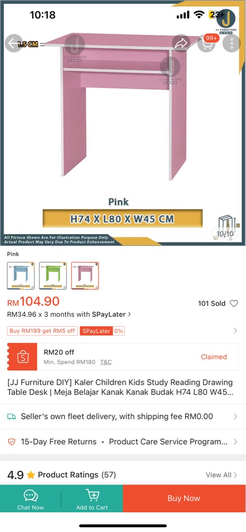 Table desk kids - Pink, Babies & Kids, Baby Nursery & Kids Furniture ...