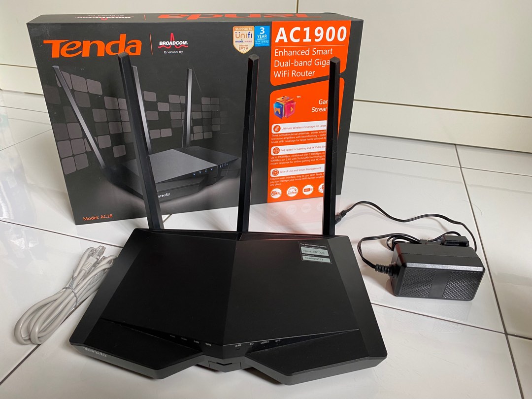 Tenda AC18 AC1900 Broadcom Enhanced Smart Dual-Band Gigabit 2.4Ghz 5Ghz ...