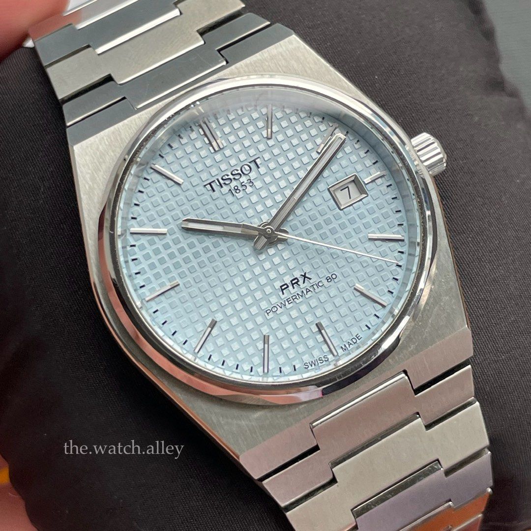 Tissot PRX - Powermatic 80 Ice Blue Waffle Dial - 40mm, Luxury, Watches ...