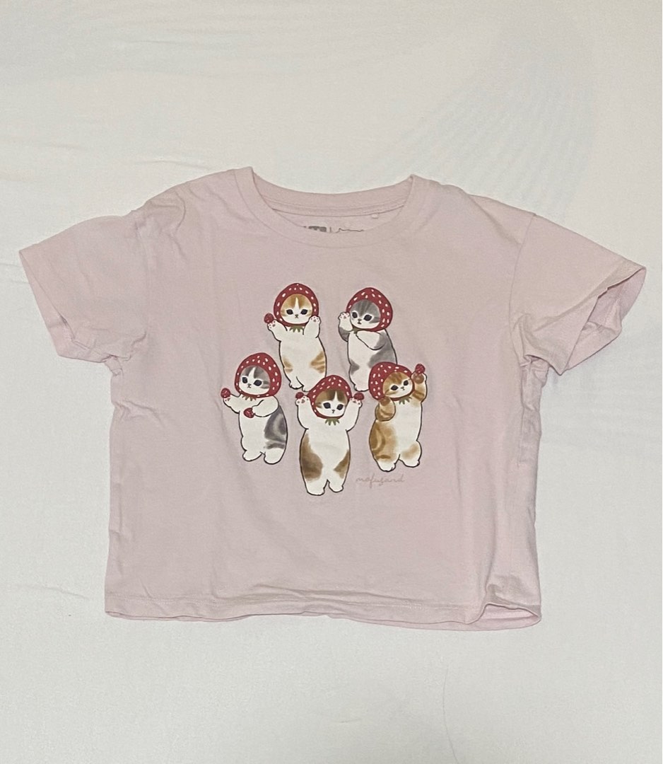uniqlo pink mofusand top, Women's Fashion, Tops, Shirts on Carousell