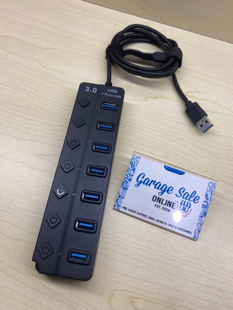 USB 3.0 Hub with Individual Power Switches and LEDs 7 USB Hub Power ...