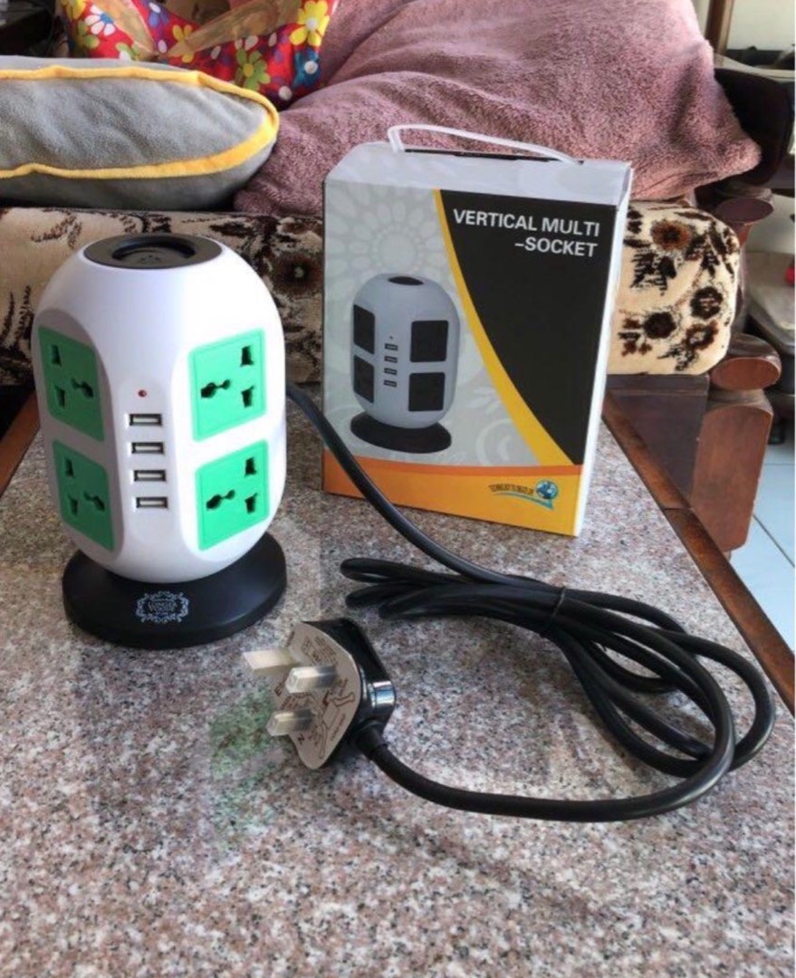 Vertical Multi Socket Green, TV & Home Appliances, Electrical, Adaptors ...