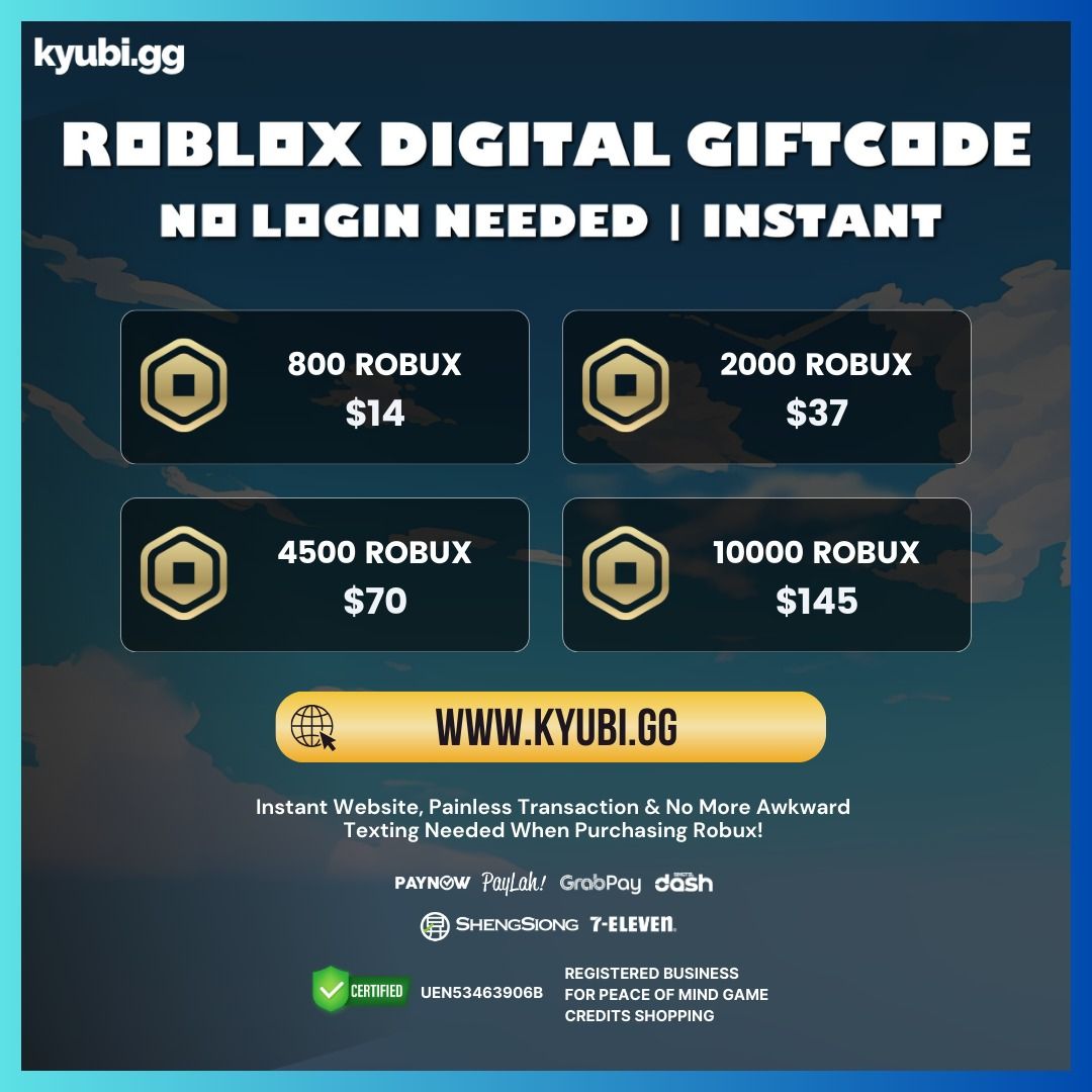 [$7.5 for 1K ROBUX] Robux | Robux Gamepass | Gamepass Gifting | Roblox Gift Code | Robux Gift ...