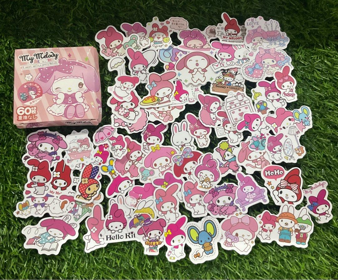 A50 My Melody Sanrio Stickers Waterproof PVC Paper Sticker 60pcs inside the box, 1box available ...