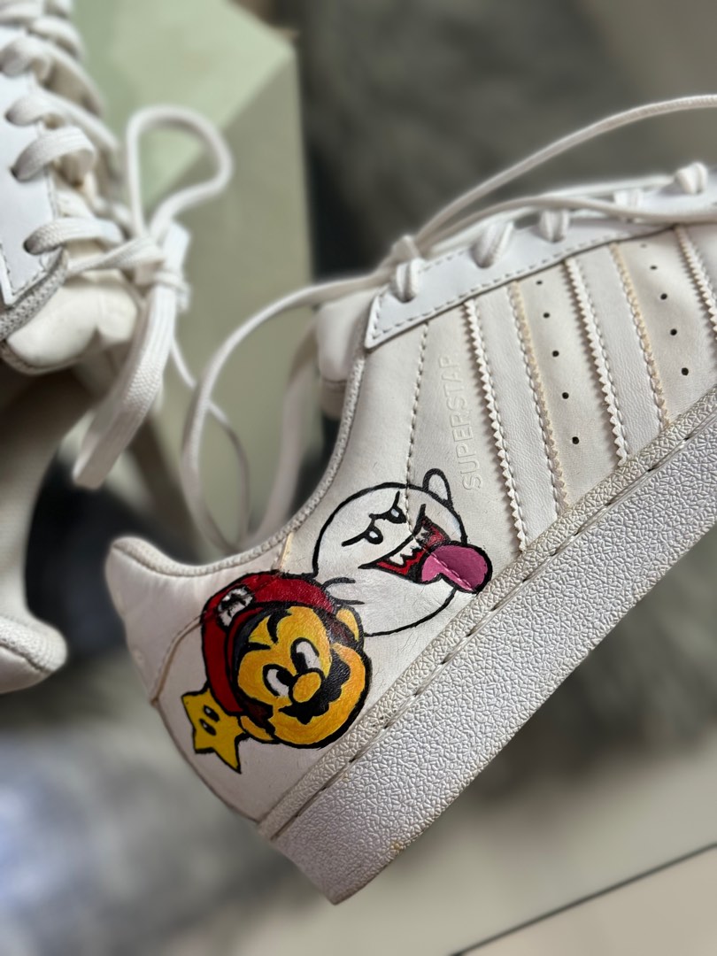 ADIDAS SUPERSTAR SUPER MARIO, Fesyen Pria, Sepatu , Sneakers di Carousell