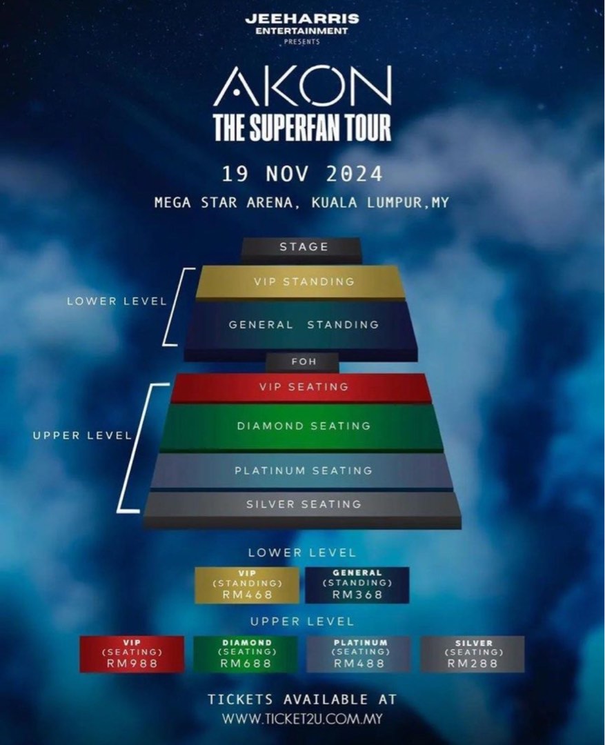 Akon Live Concert, Tickets & Vouchers, Event Tickets on Carousell