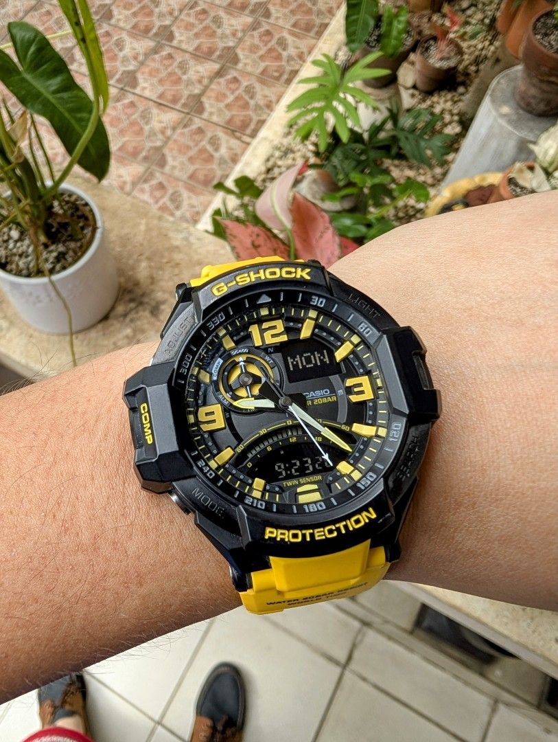 Casio G Shock Gravity Master Aviator GA-1000-9B Pilot Watch Black ...