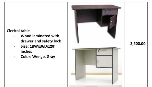 CLERICAL TABLE, Furniture & Home Living, Office Furniture & Fixtures on ...
