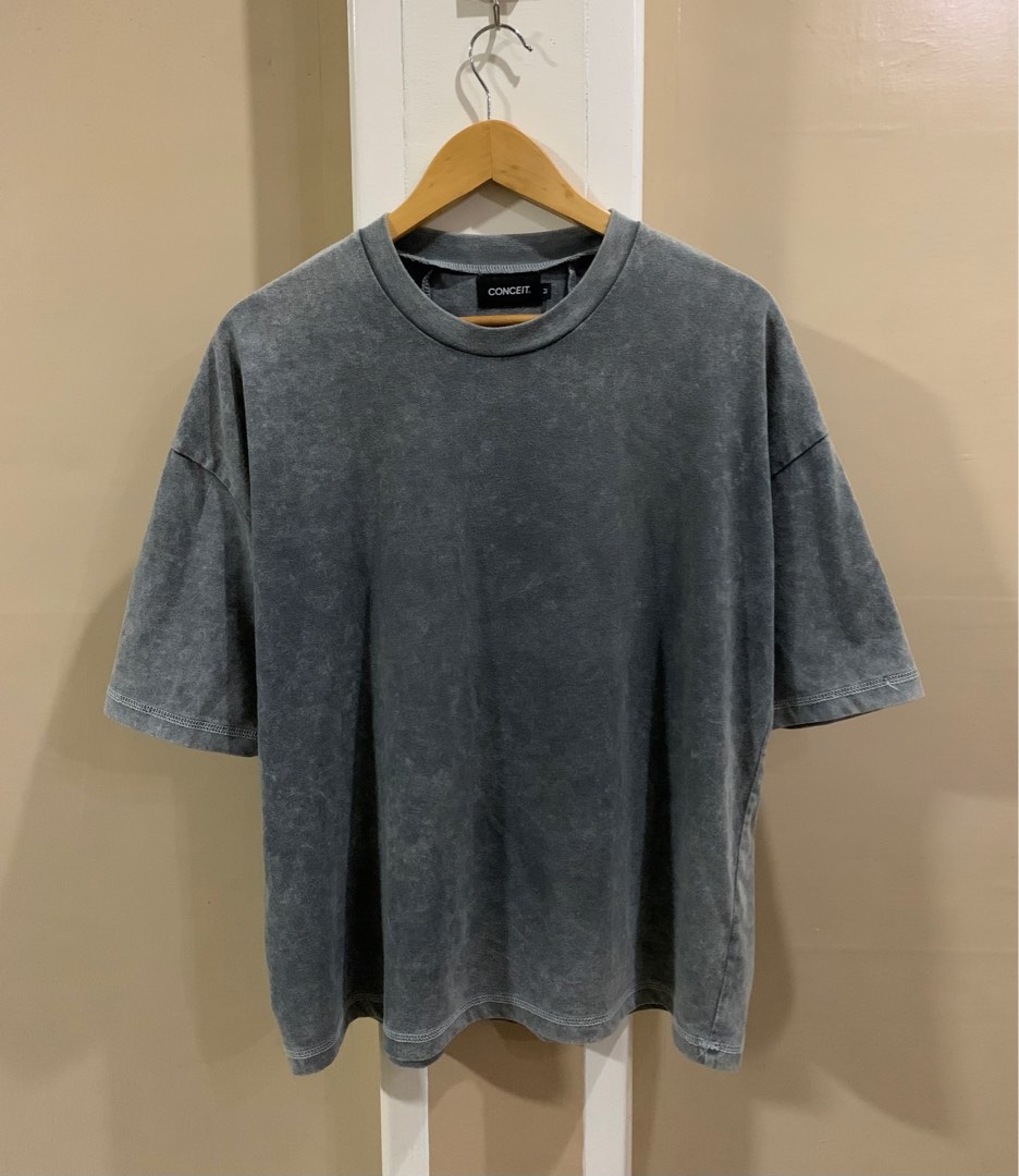 Conceit Acid washed boxy crop shirt, Men's Fashion, Tops & Sets ...