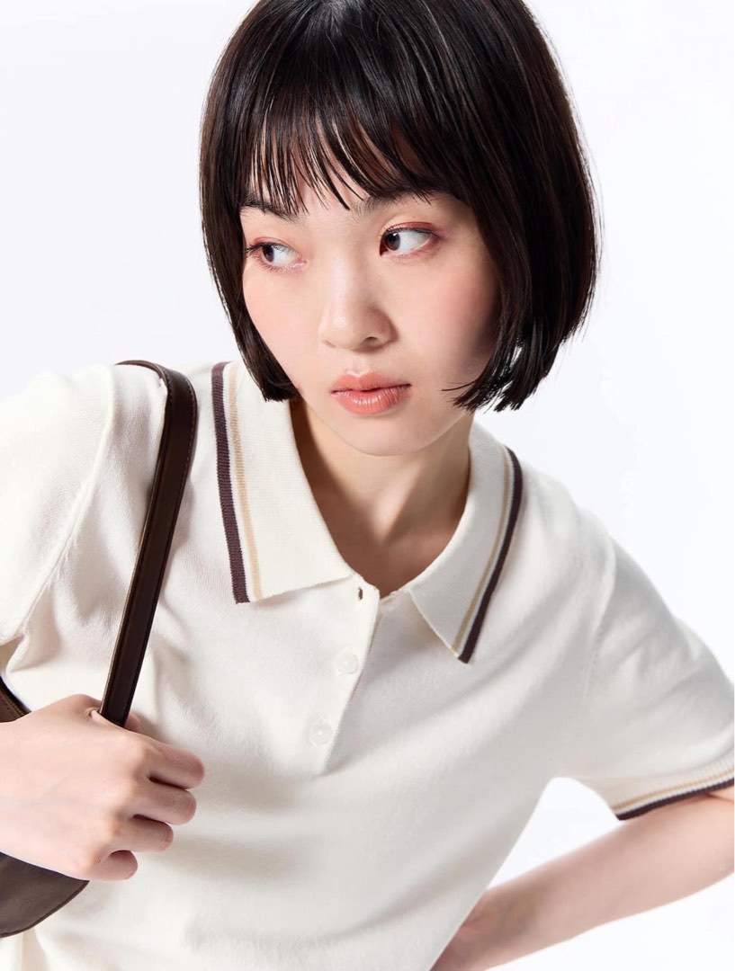 GU by Uniqlo Knit Polo Sweater, Women's Fashion, Tops, Blouses on Carousell