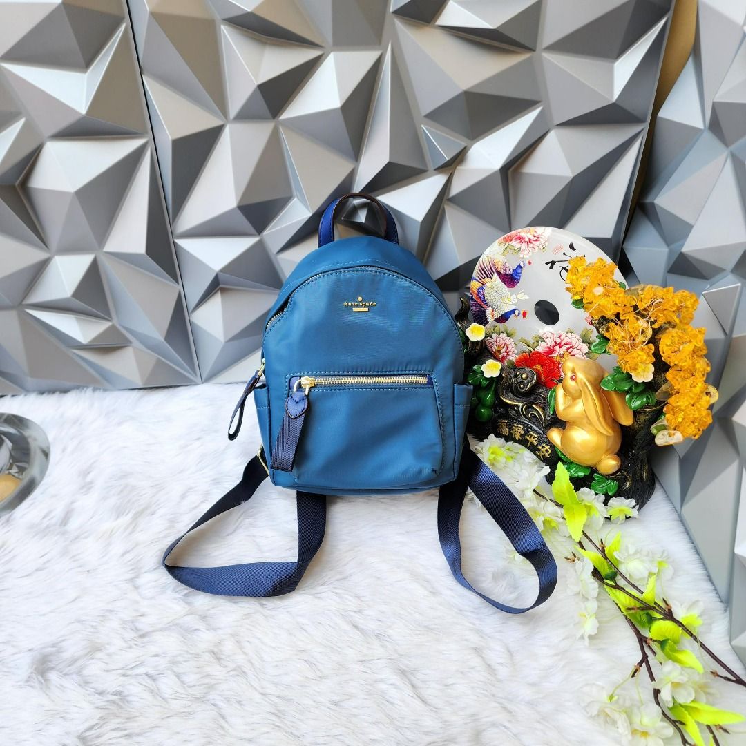 Kate Spade KC524 Chelsea Chic Mini Zip Around Backpack in Plain Blue ...