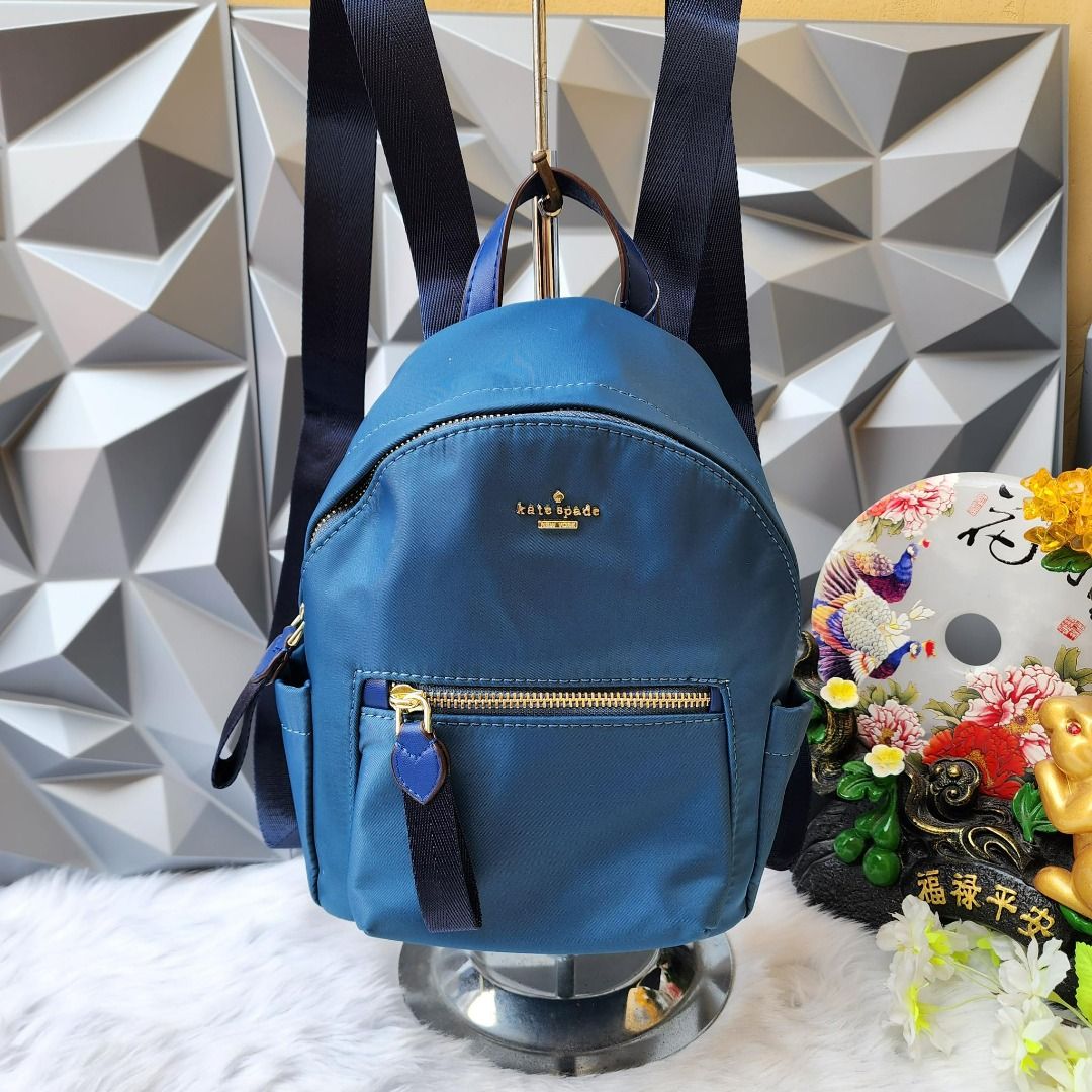 Kate Spade KC524 Chelsea Chic Mini Zip Around Backpack in Plain Blue ...